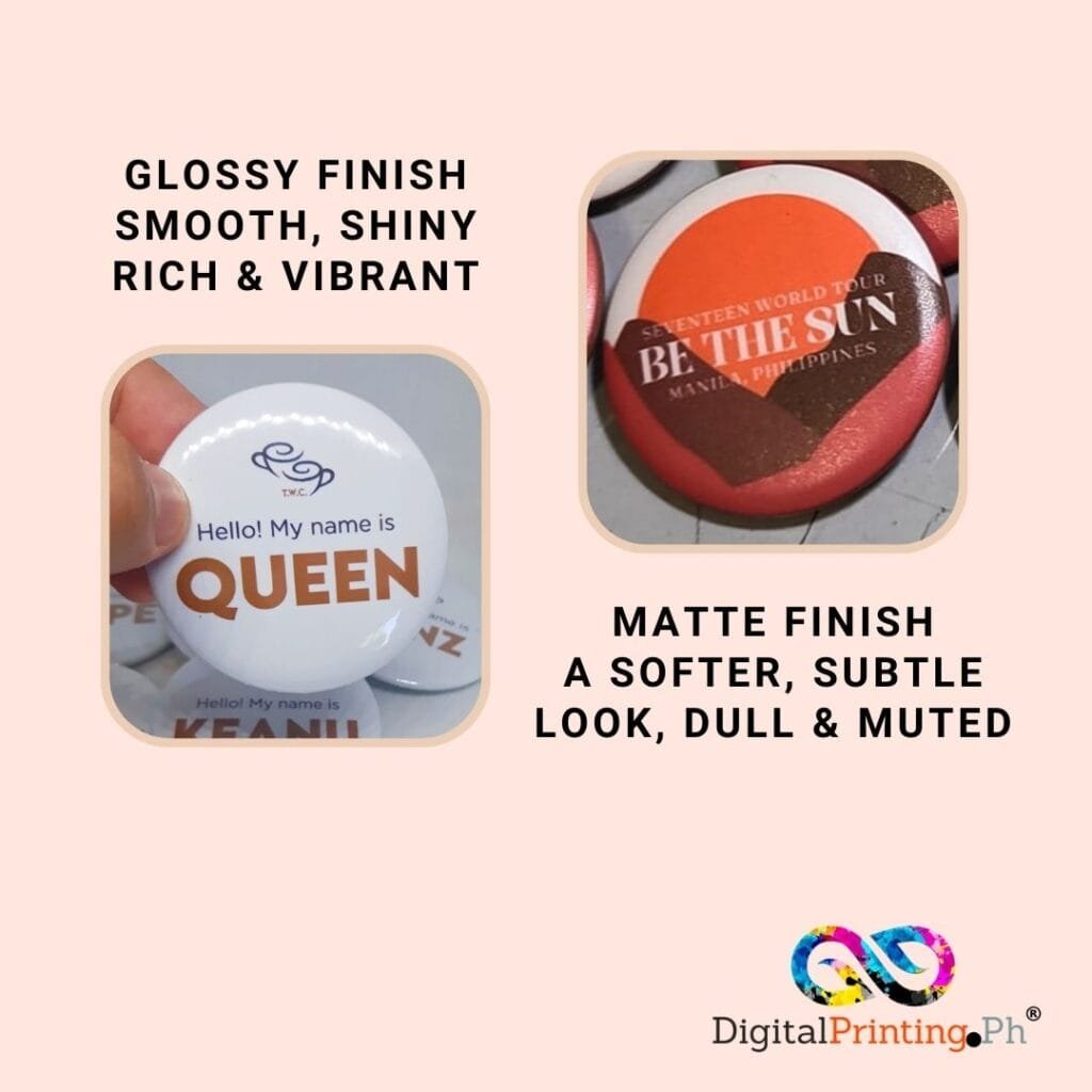Premium Custom Button Pins – Matte, Personalized Souvenirs | From ₱25